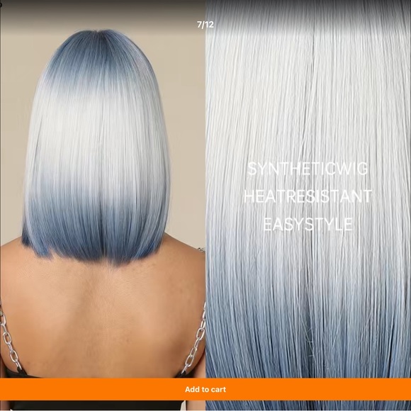 Hair | Shoulder Length Silver And Beautiful Blue Highlights | Poshmark